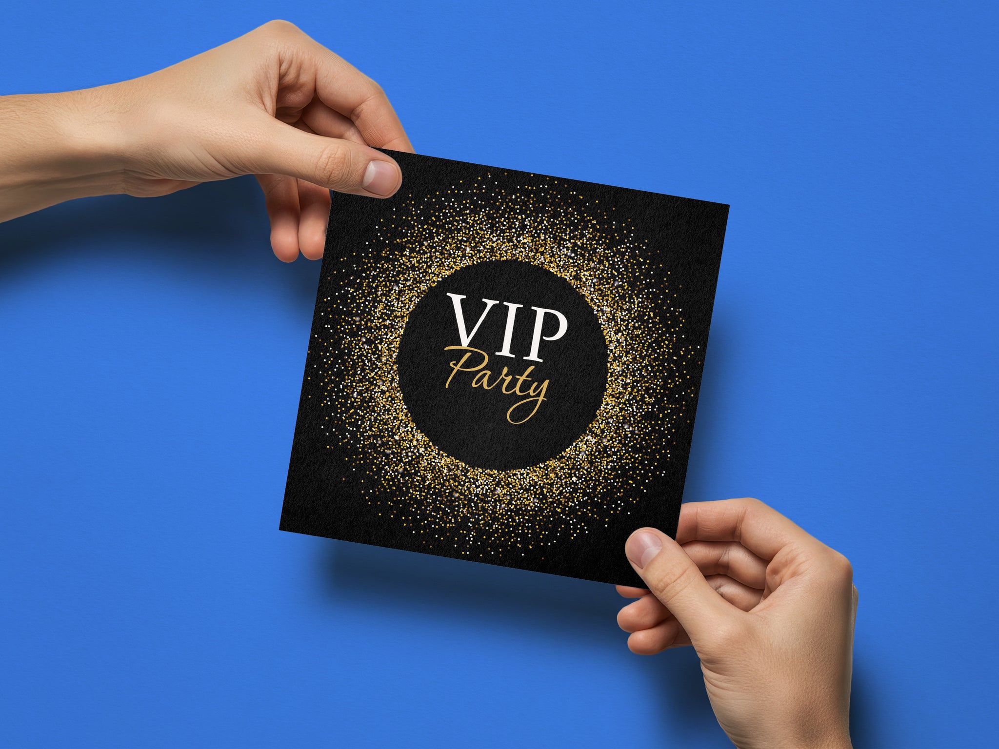 VIP Party Einladung – Exklusive schwarz gold quadratische ...